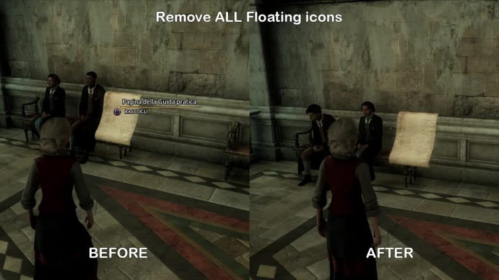 No Floating Icons | Hogwarts Legacy Mod
