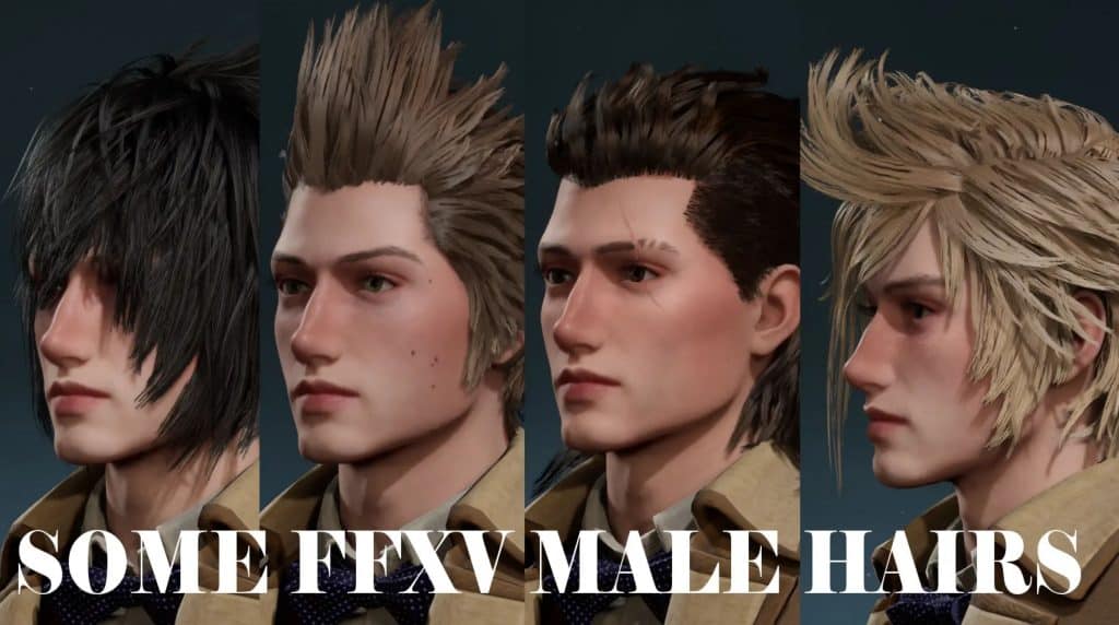 Some FFXV Male Hairs | Hogwarts Legacy Mod
